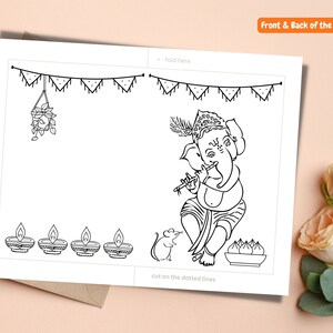 4 Coloring Happy Diwali Cards | 4 Happy Diwali Coloring Cards | Instant ...