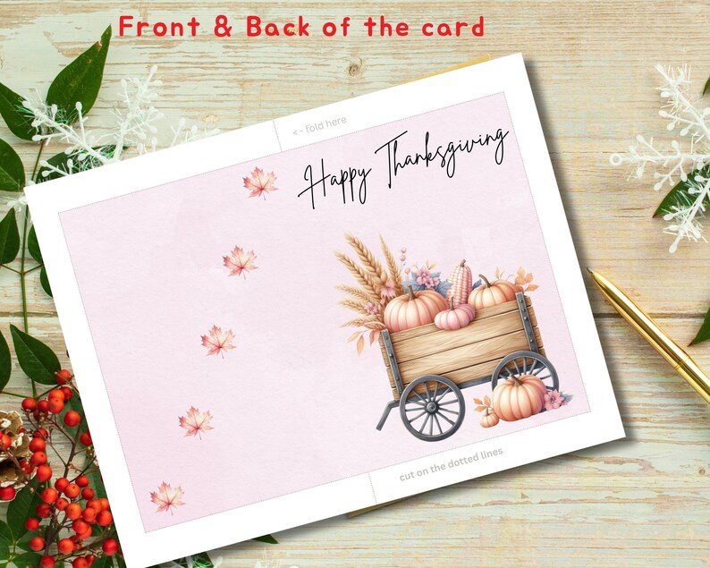 Printable Happy Thanksgiving Card / Instant Download PDF Printable ...