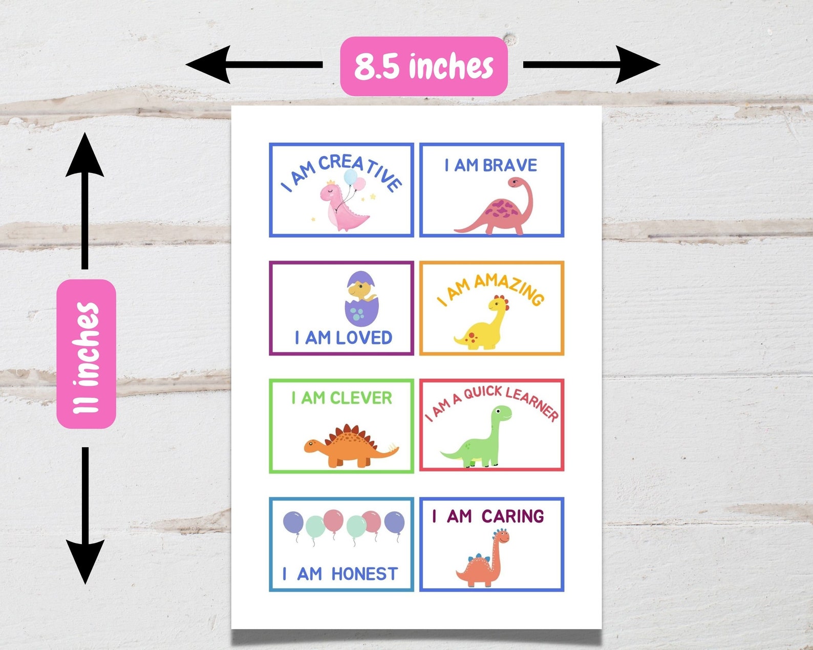 24 Positive Affirmation Cards for Kids 24 Positive Thought Cards for ...