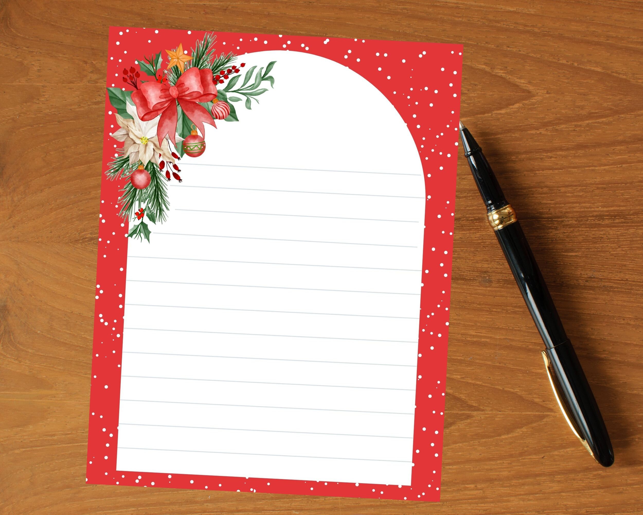 Christmas Printable Stationery | Lined and Unlined Paper | US Letter ...