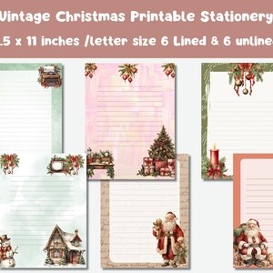 Vintage Christmas Printable Stationery Lined and Unlined Paper US ...