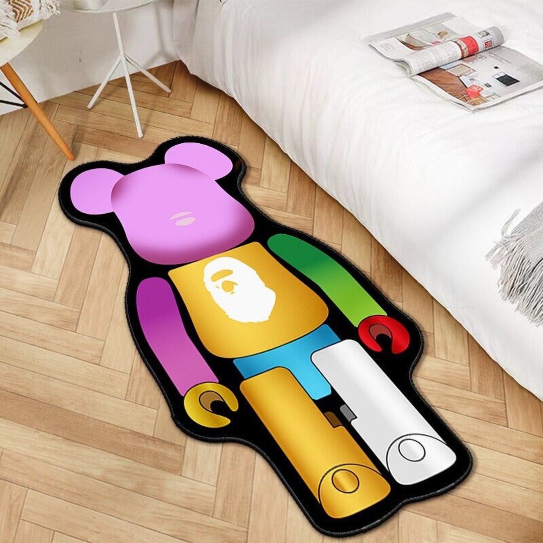 KAWS Bearbrick Rug Bedroom Aesthetic Rugs Minimalist Tufted - Etsy