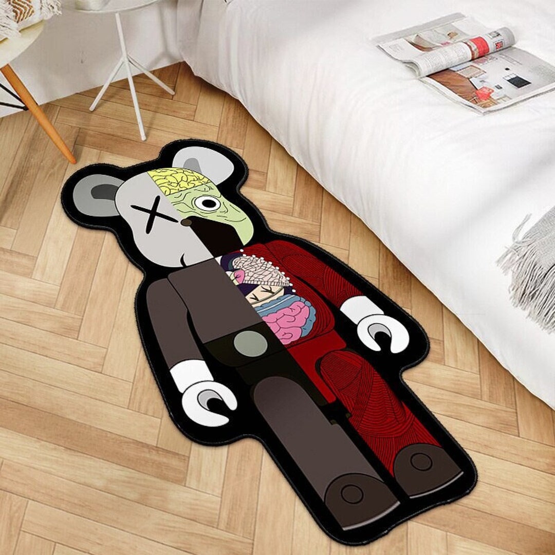 KAWS Bearbrick Rug Bedroom Aesthetic Rugs Minimalist Tufted - Etsy