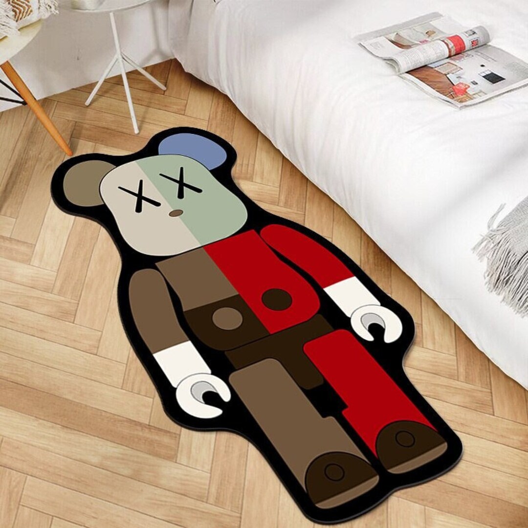 KAWS Bearbrick Rug Bedroom Aesthetic Rugs Minimalist Tufted - Etsy