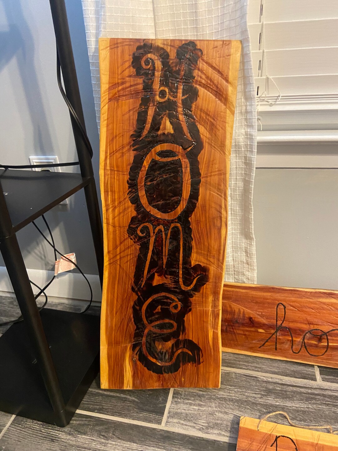Cedar HOME Sign - Etsy