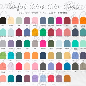 Editable Comfort Colors C1717 Color Chart, Canva Template Editable ...
