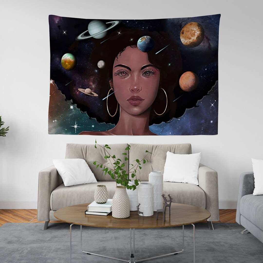 African American Black Women Tapestry Galaxy Wall Hanging - Etsy