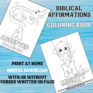 Bible Alphabet Coloring Book Biblical Affirmations Coloring Book for ...