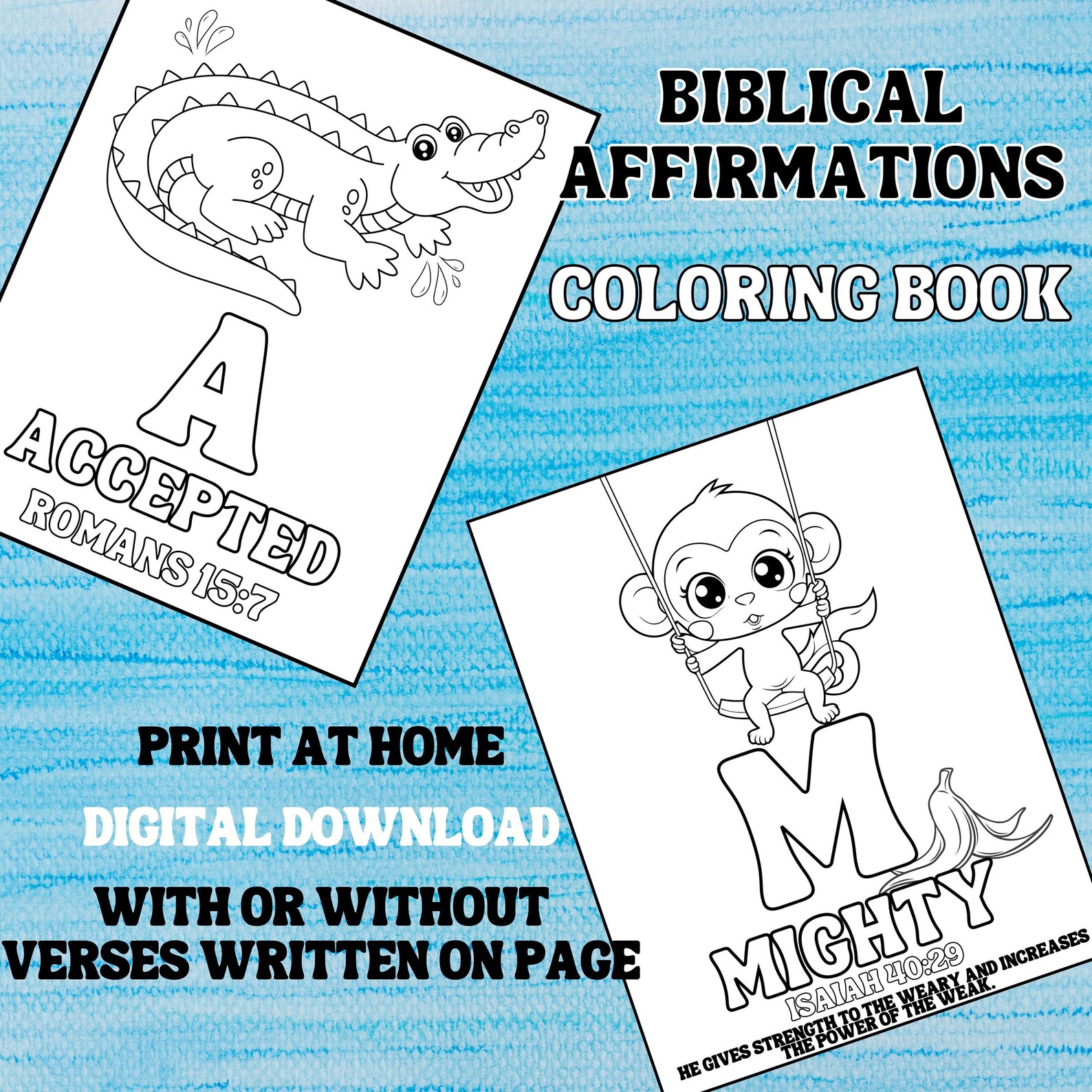 Memory Verse Coloring Book Biblical Affirmations Coloring Book for Kids ...