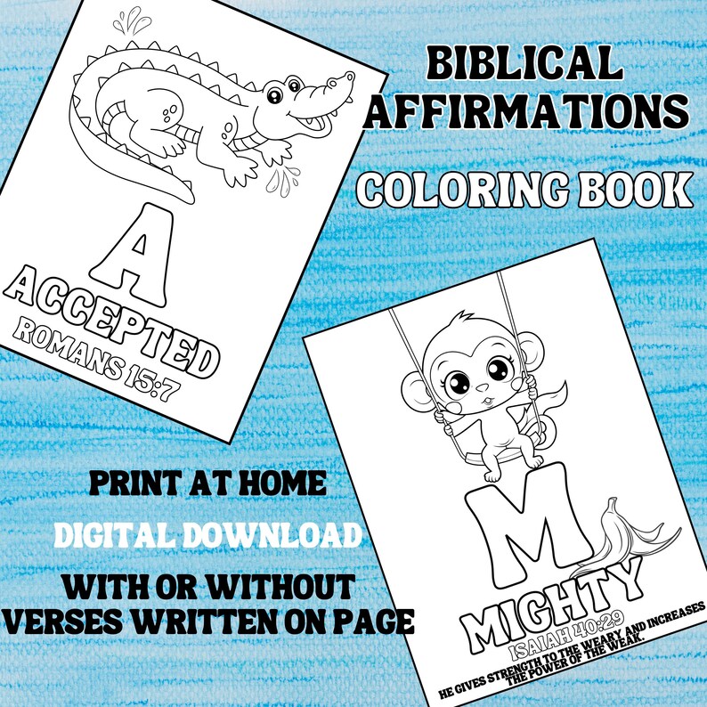 Bible Alphabet Coloring Book Biblical Affirmations Coloring Book for ...