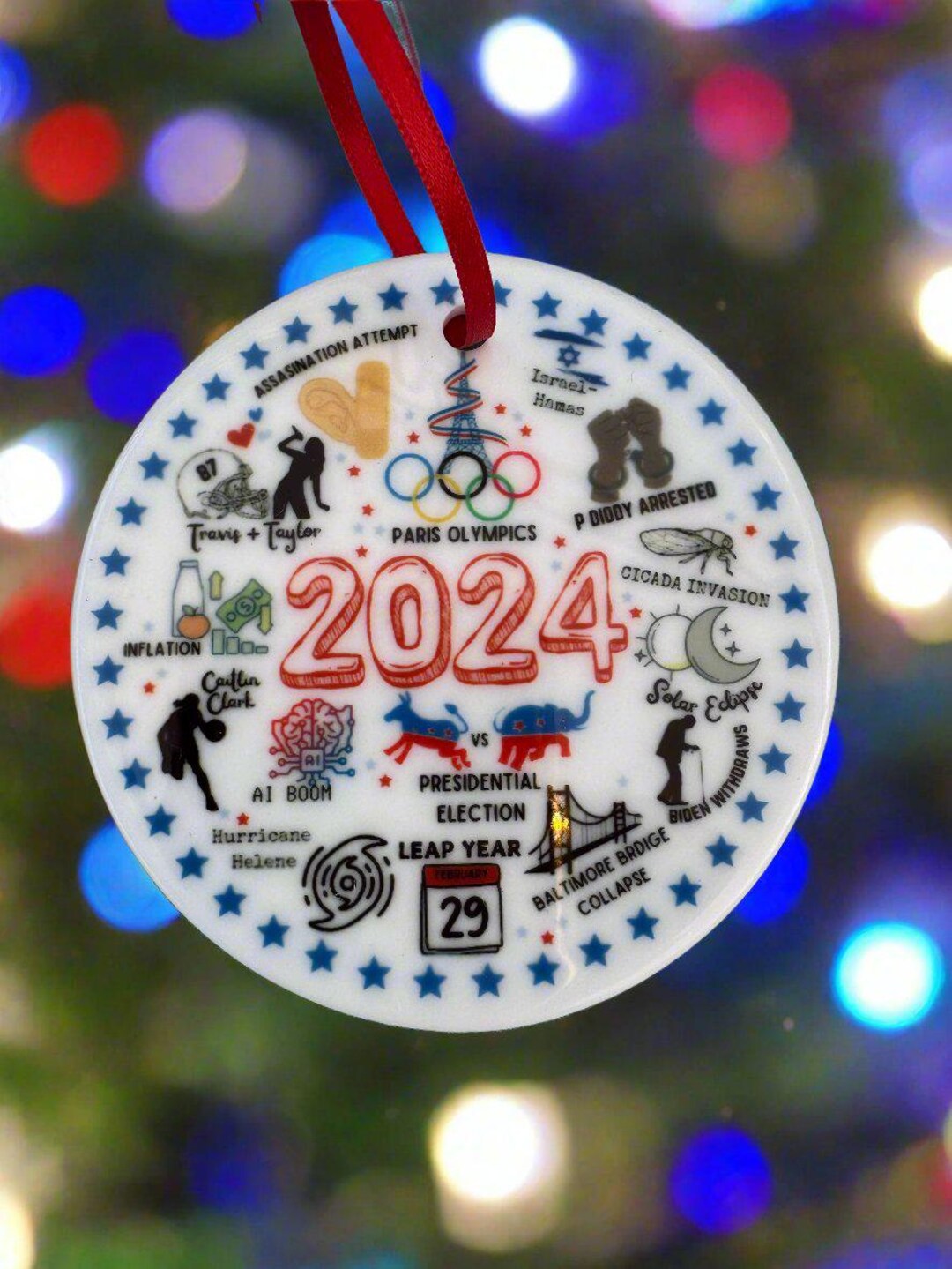 2024 Year in Review Ornament: Handmade Collectible USA Events - Etsy