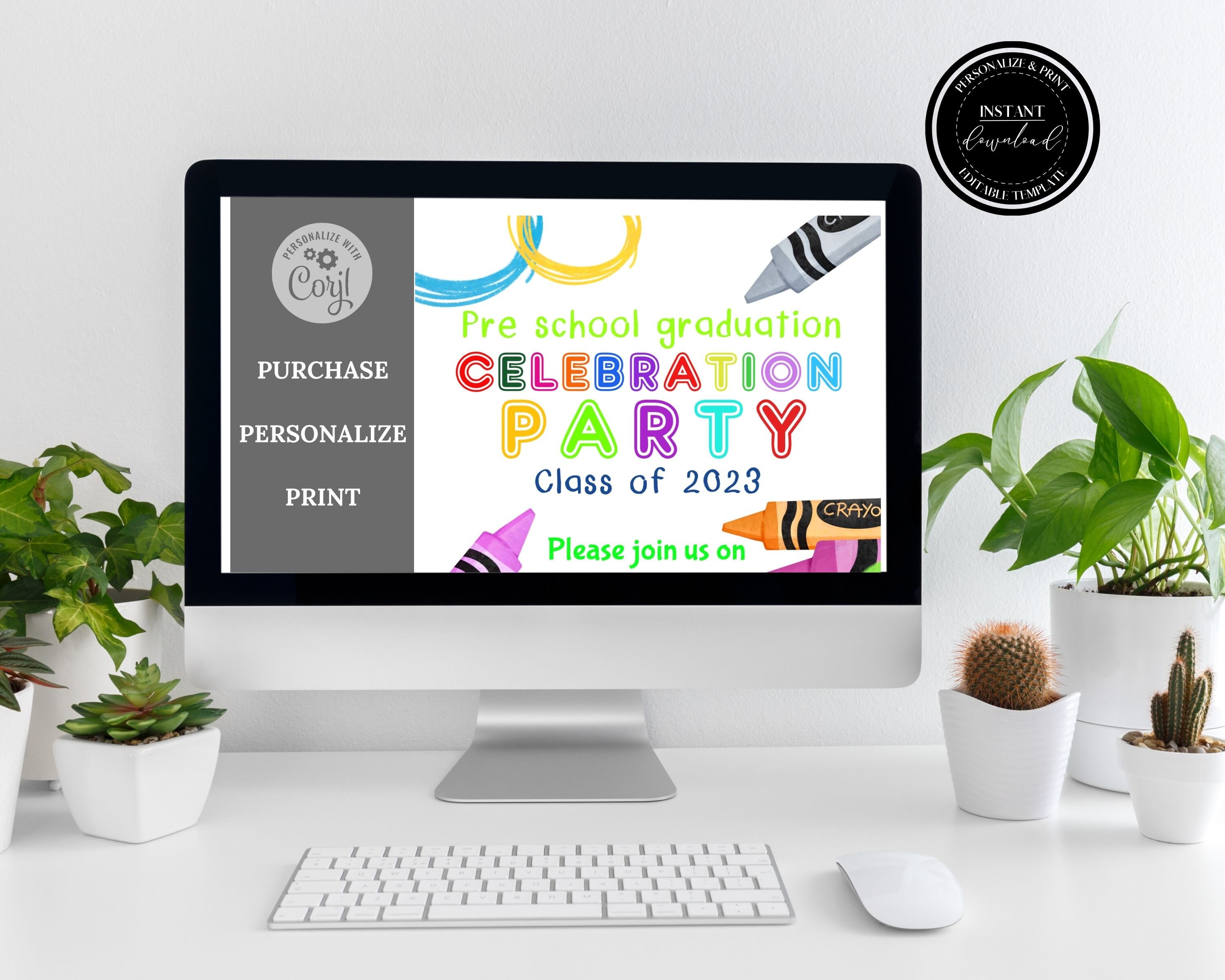 EDITABLE Graduation Party Invitation Template Preschool Prek ...