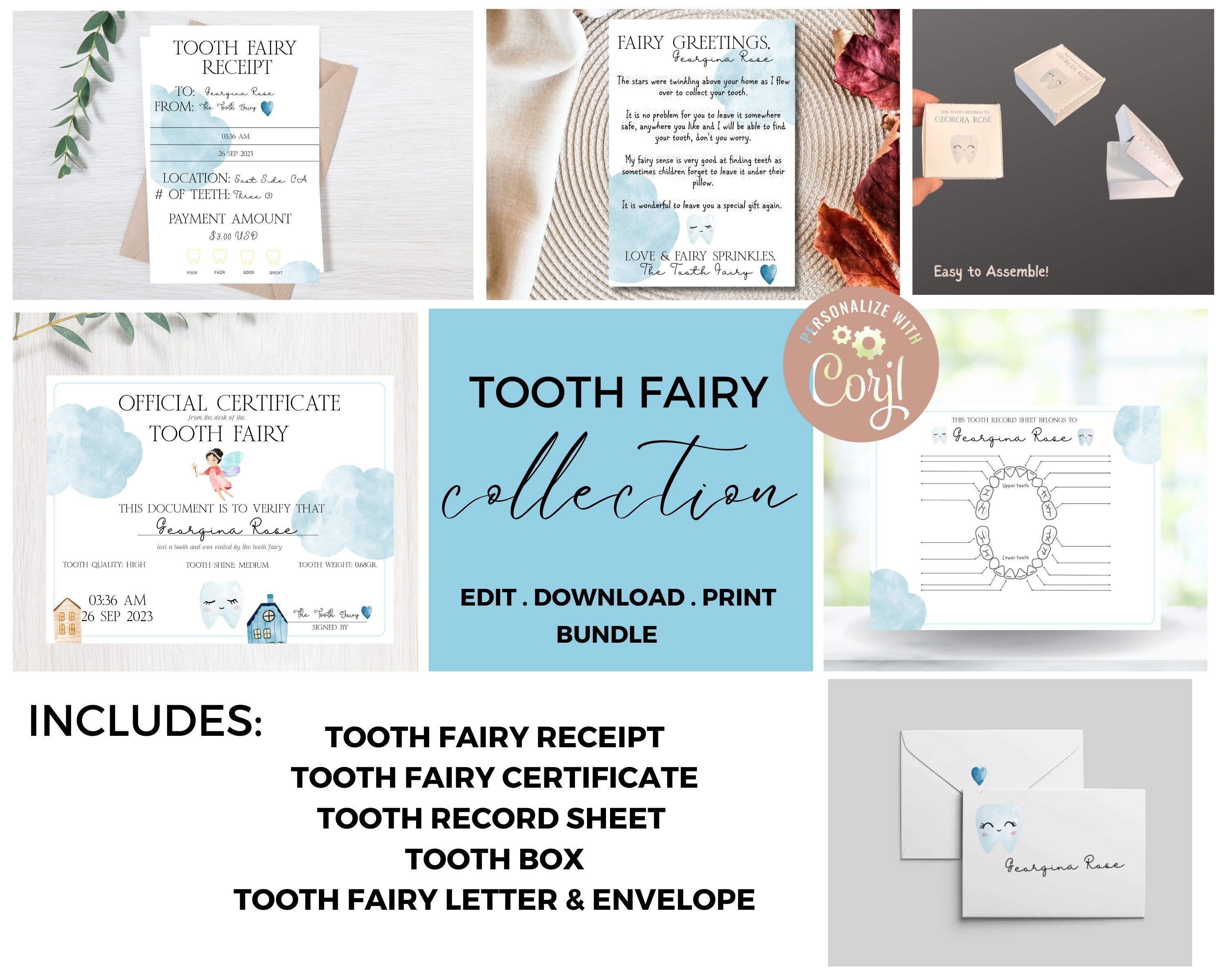 Editable Tooth Fairy Bundle Templates Lost Tooth Printables - Etsy