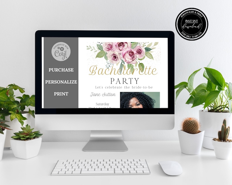 Editable Bachelorette Party Photo Invitation Printable Card - Etsy