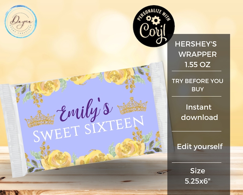 Editable Hershey's Chocolate Bar Wrapper Template - Etsy