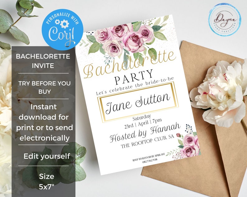 Editable Bachelorette Party Invitation Printable Card - Etsy