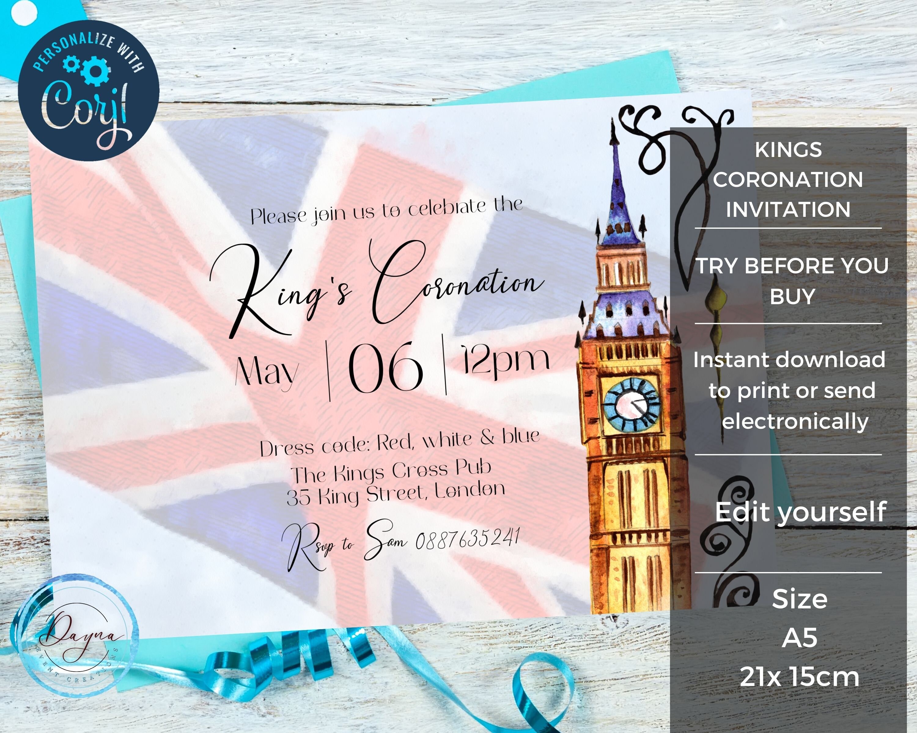 Editable Royal Coronation Street Party Invitation Printable - Etsy