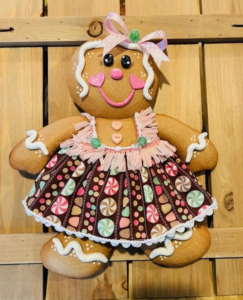 Gingerbread Girl Wreath Attachment - Etsy