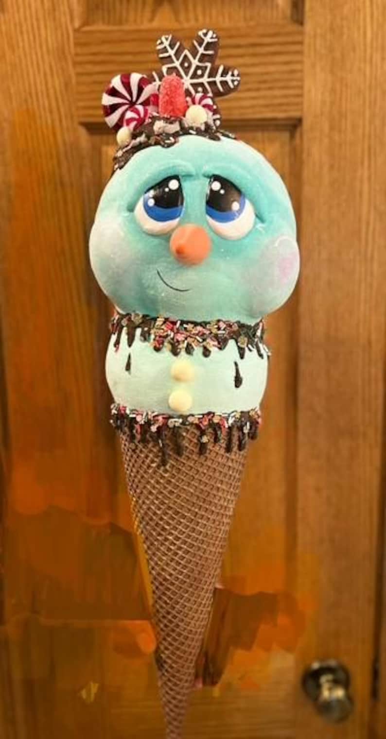 Made to Order - Snowman Ice Cream Cone - Etsy