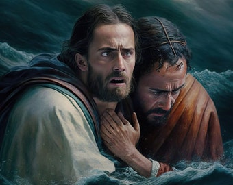 Jesus Saving Peter Wall Art - Etsy