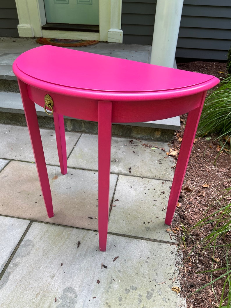 SOLD Please Do Not Purchase Hot Pink Barbie Demilune Side Accent ...