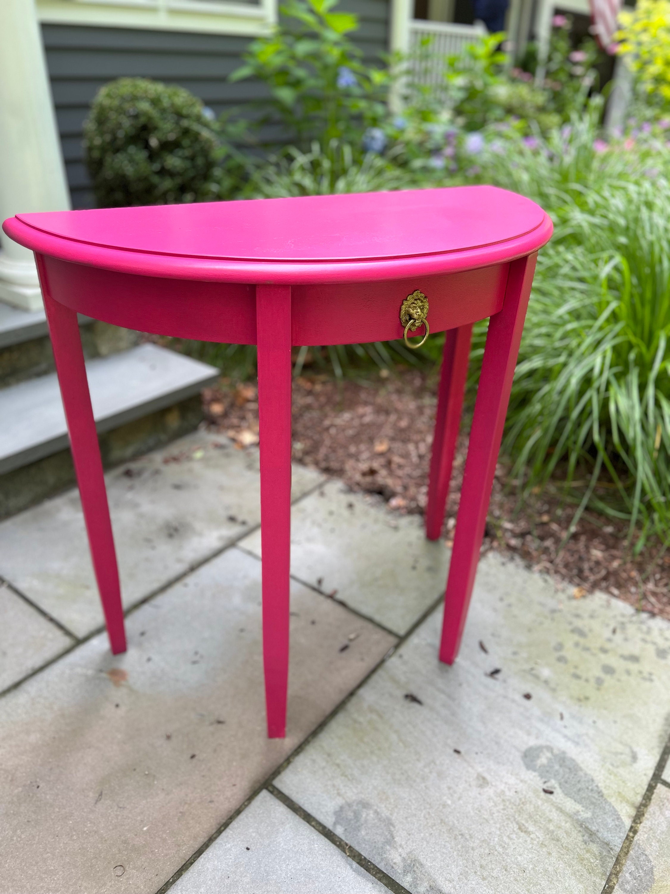 SOLD Please Do Not Purchase Hot Pink Barbie Demilune Side Accent ...