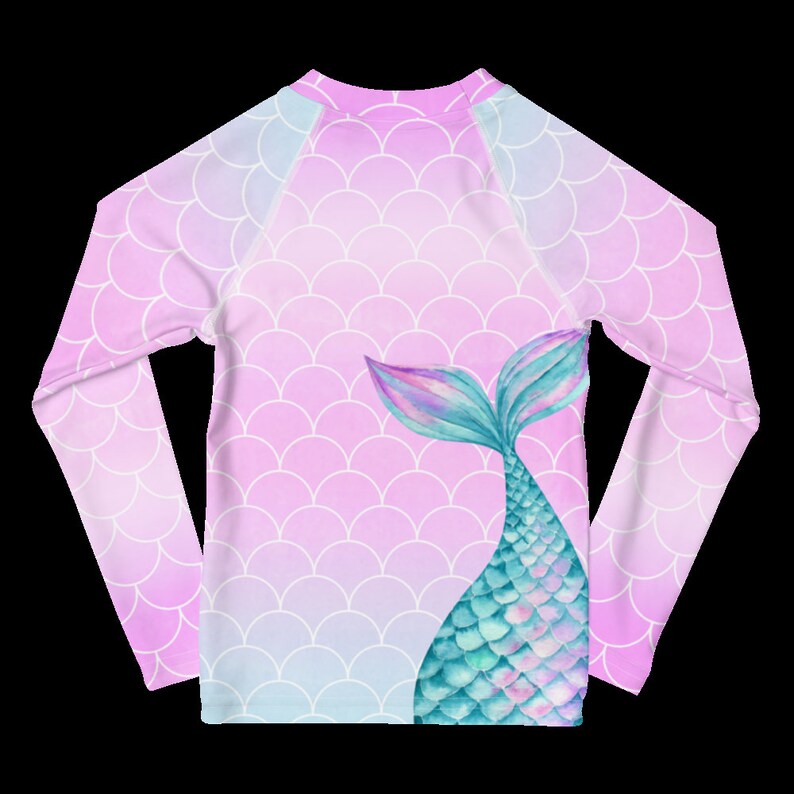 Mermaid Kids Rash Guard Swim Top Bathing Suit Girls Top Beach Pool ...