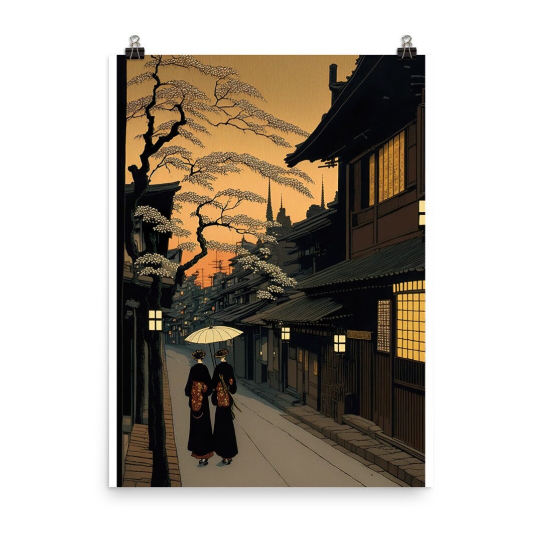 Evening Walk in Ushigome Kagurazaka by Tsuchiya Koitsu - Japan Poster - Etsy