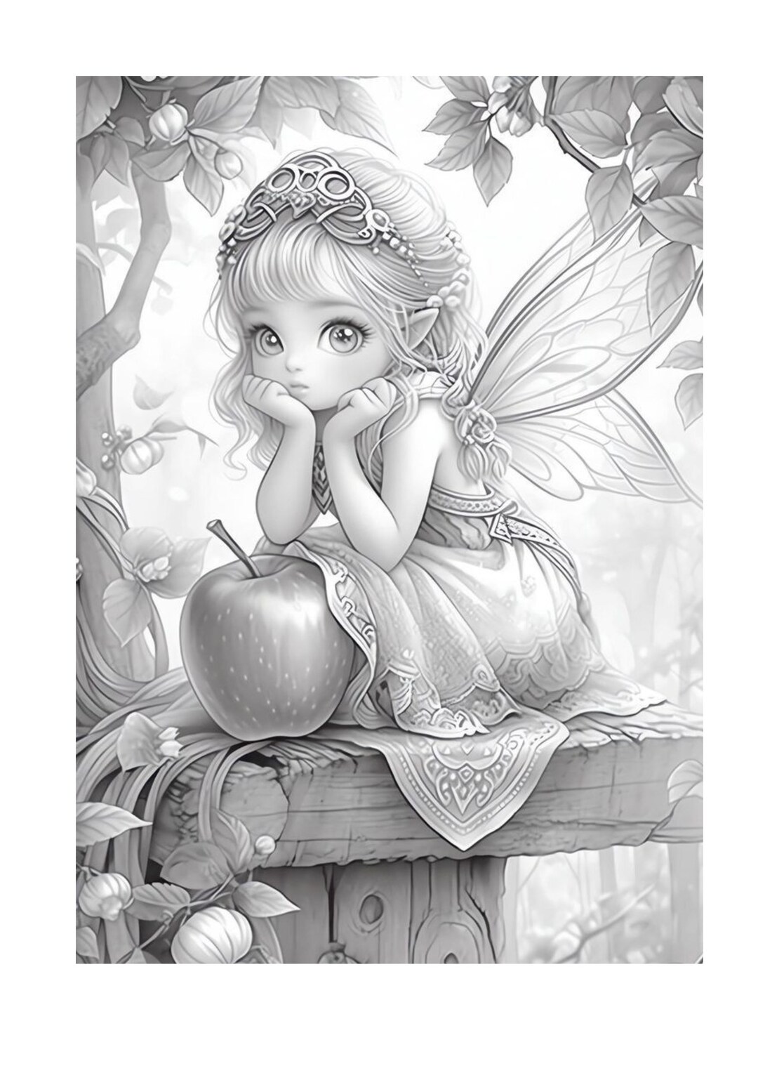 Coloring Page Printable Adult Kids Cute Animal Fairy Coloring Pages ...