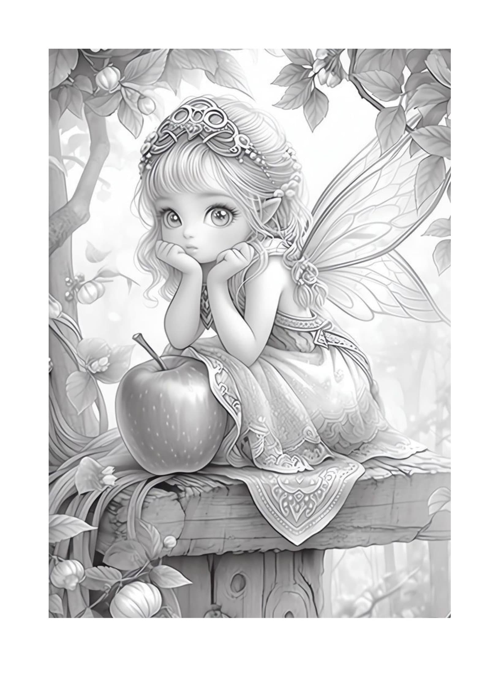 Coloring Page Printable Adult Kids Cute Animal Fairy Coloring Pages ...