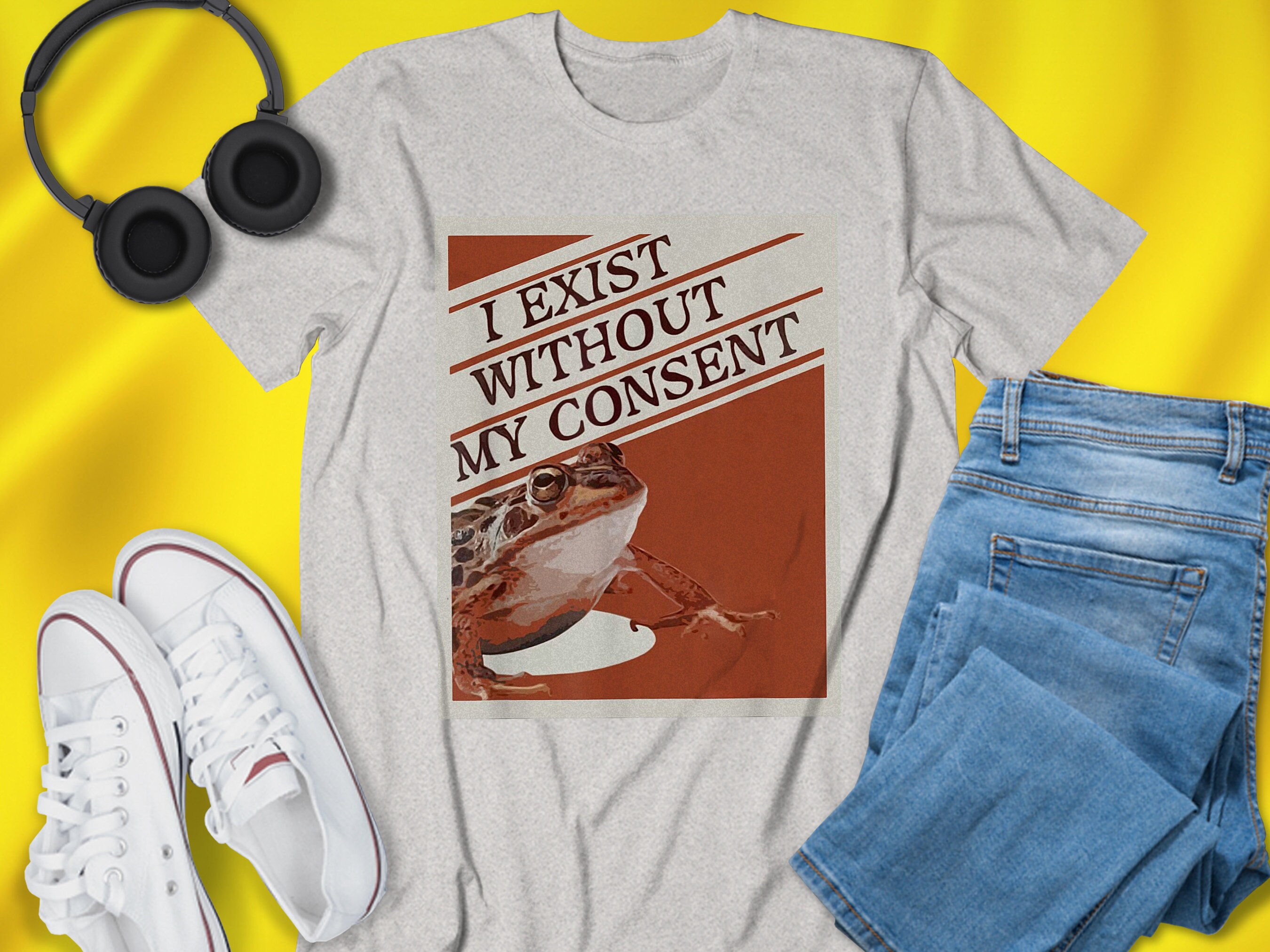 I Exist Without My Consent Frog Meme T-shirt - Etsy