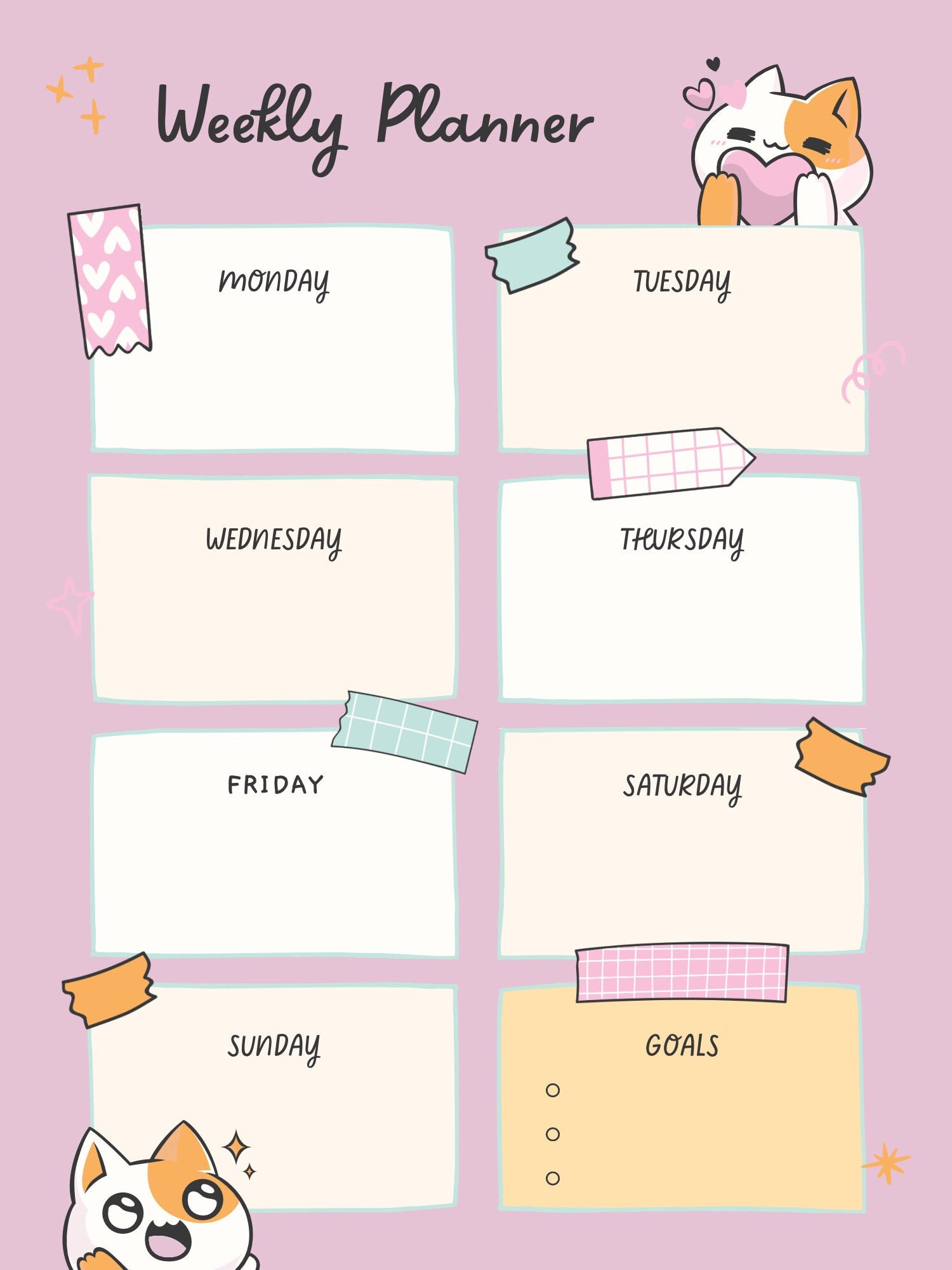 Weekly Planner, Kids and Adult Planner, Digital Planner,fun and ...
