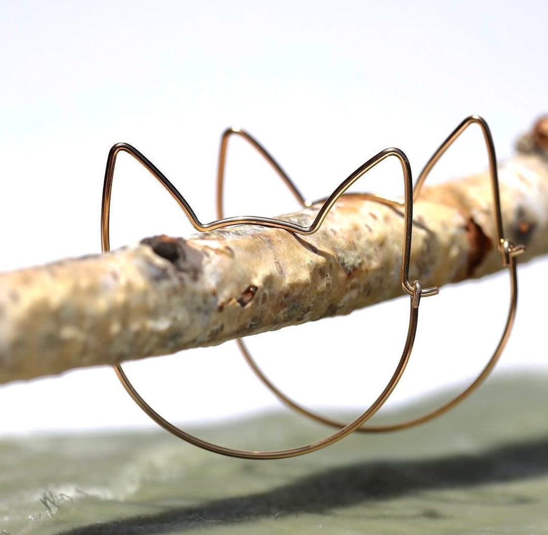 The Cat Hoop Earrings - Unique Gift for the Cat Lover - Etsy