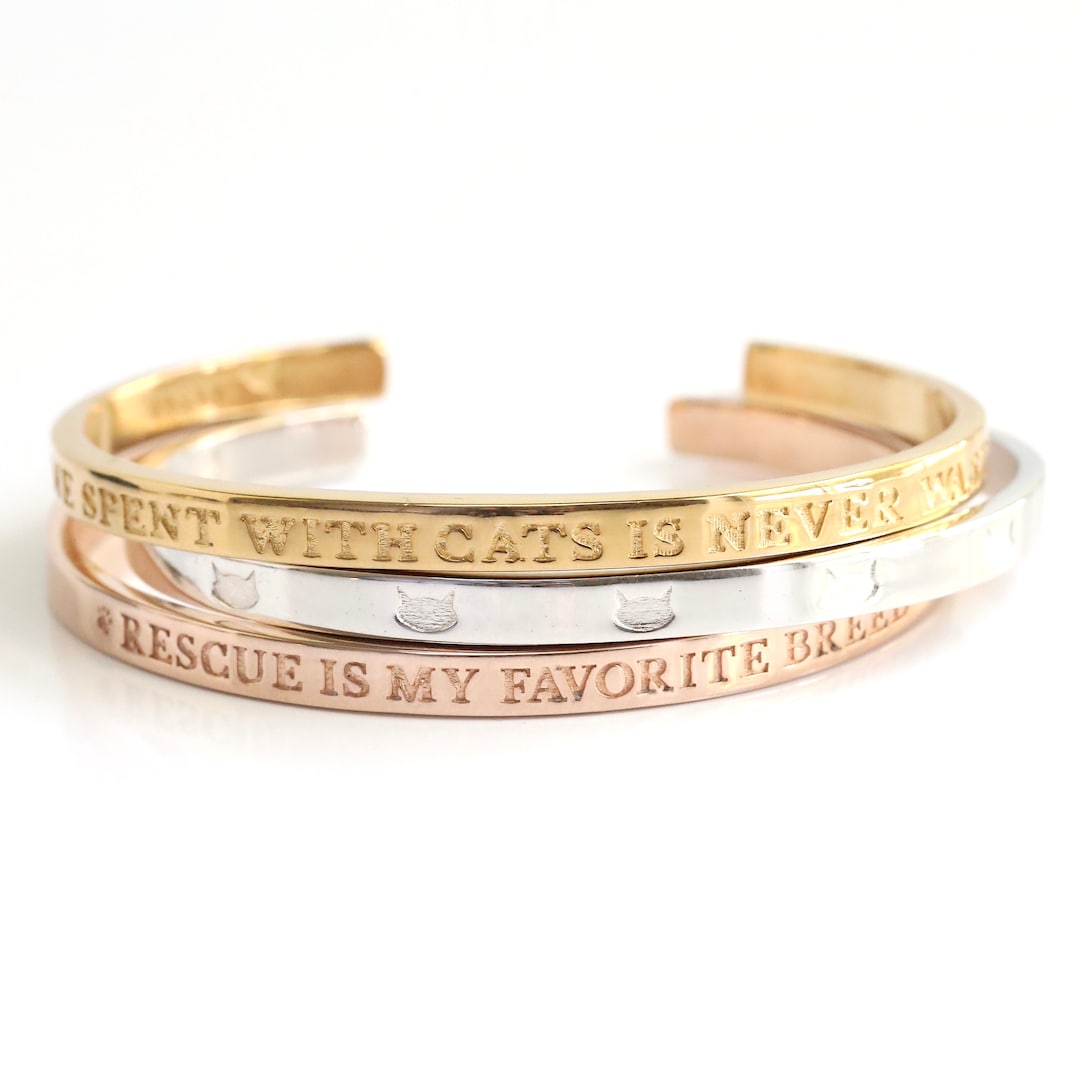The Cat Cuff Bracelets - 3 Options - for the Cat Lover - Jewelry - Etsy
