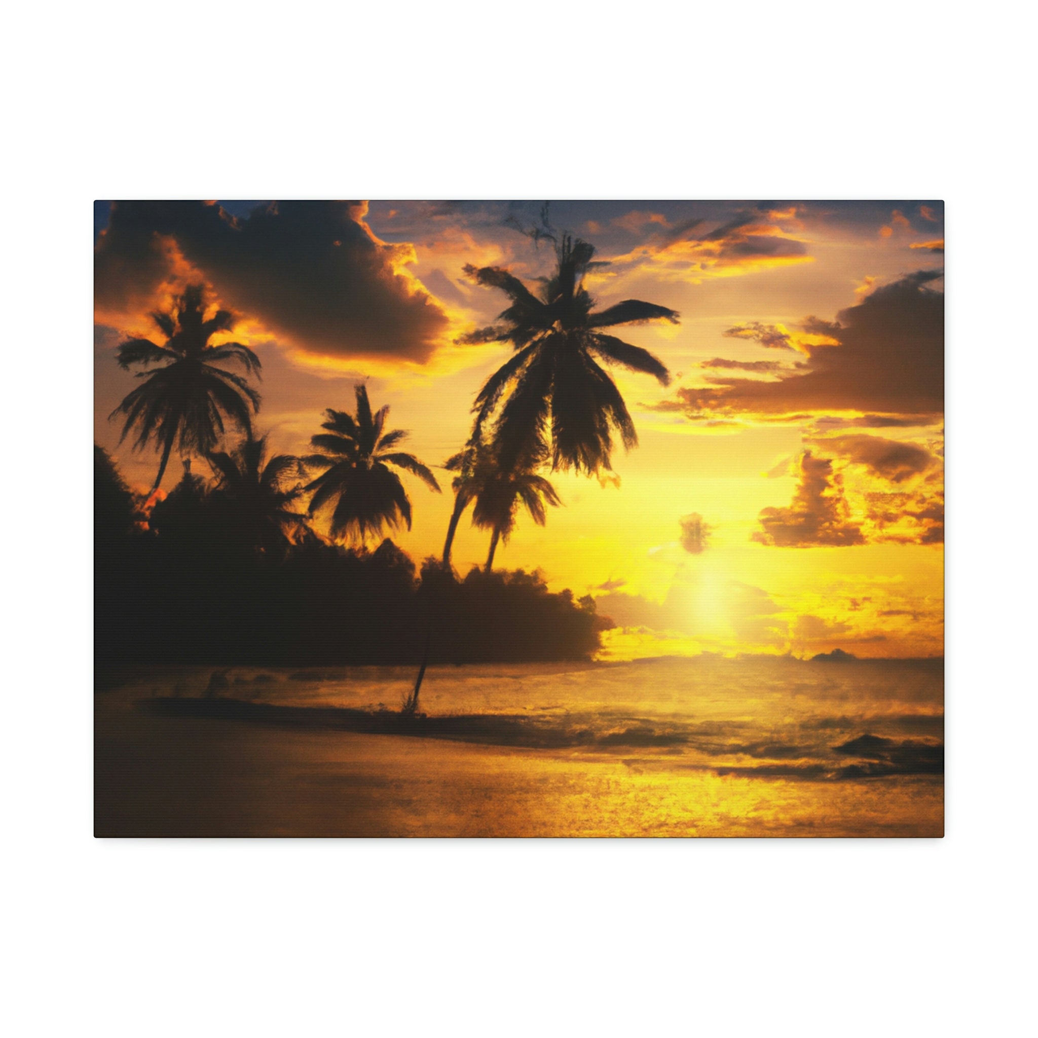 Beach Sunset Canvas | Digital Art Print - Etsy