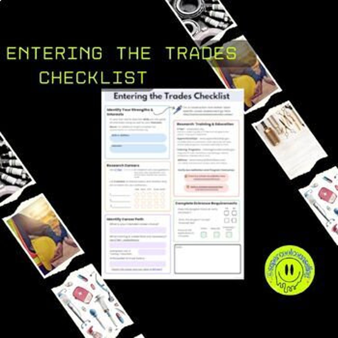 Entering the Trades Checklist - Trade School, Skilled Labor, Military ...