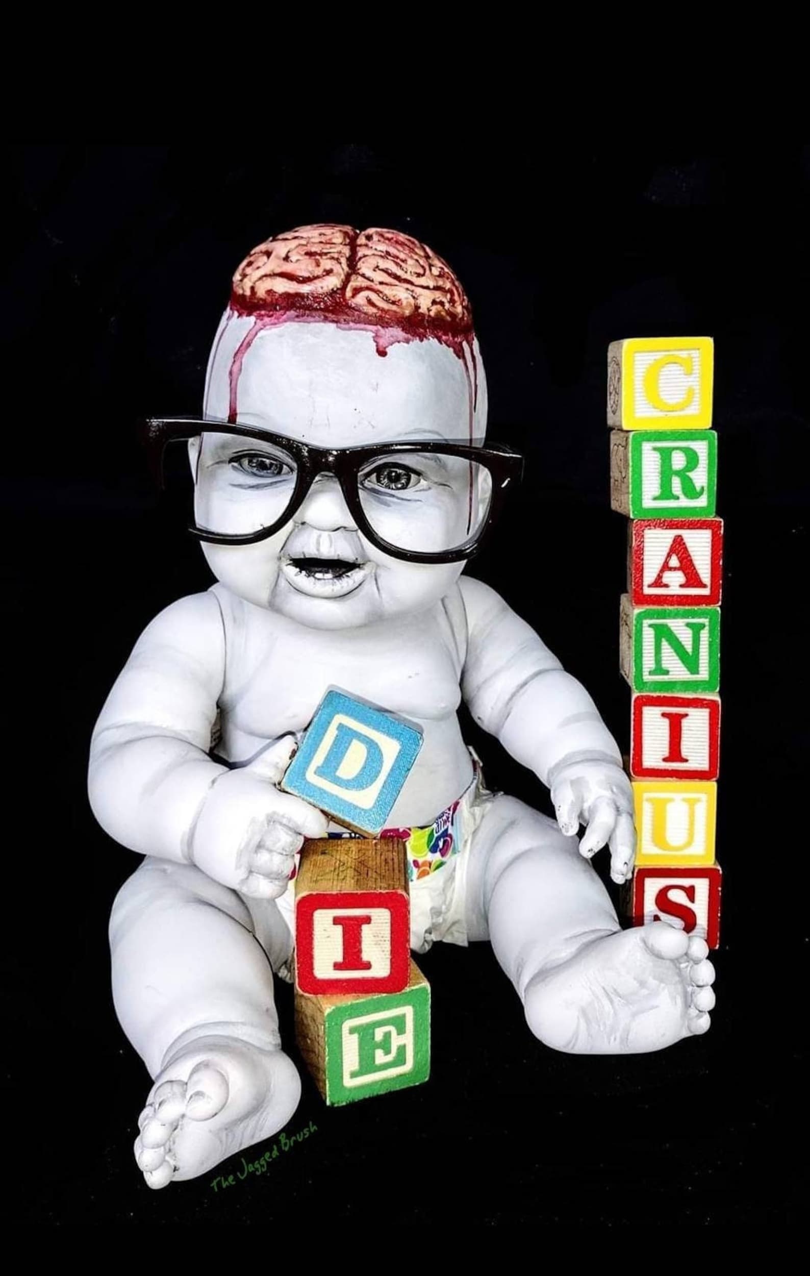 Decay Care Zombie Baby Cranius Handmade OOAK Original Diy Smart Doll ...