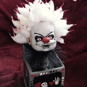 OOAK Handmade Creepy Cute Evil Clown Jack in Box Skeleton Bone ...