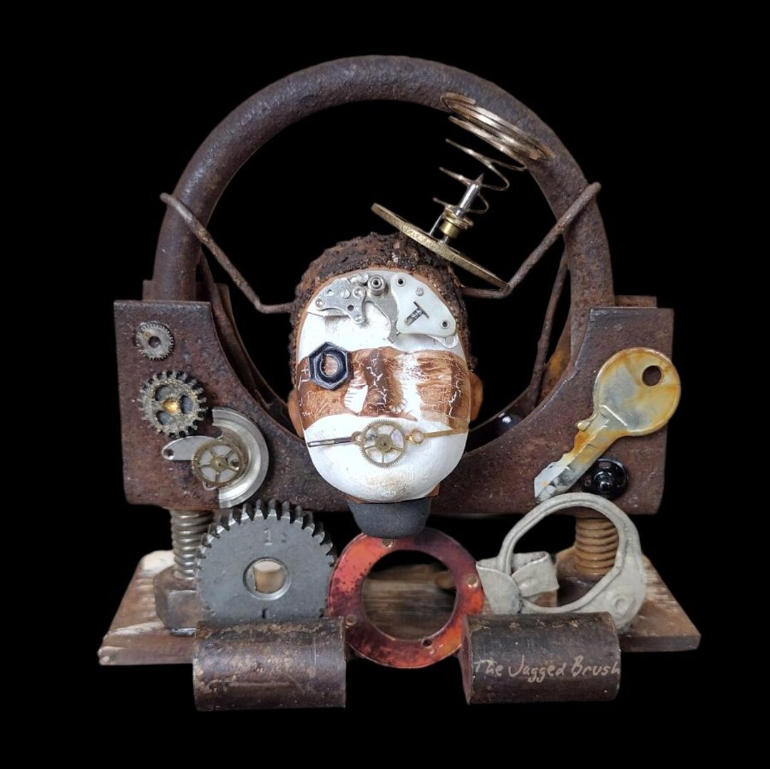 Barbie Head Steampunk Metal Clockwork Wired Gears Table Top Home Decor ...