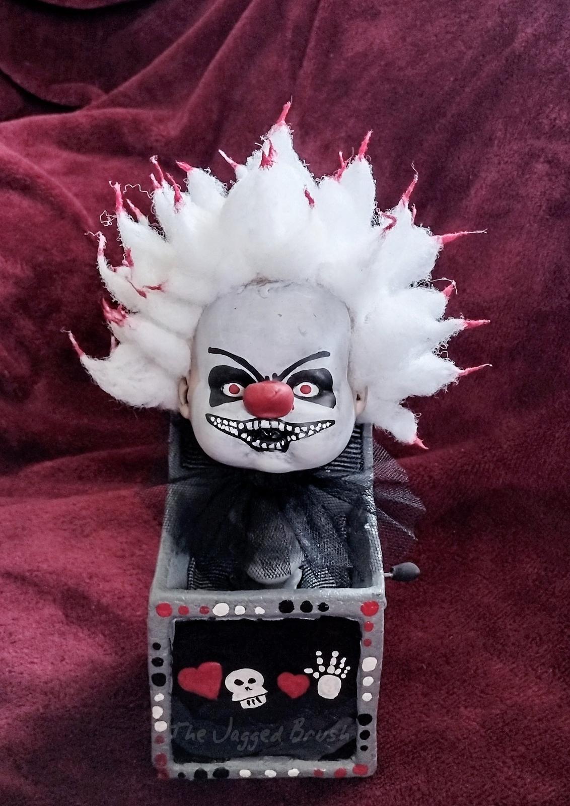 OOAK Handmade Creepy Cute Evil Clown Jack in Box Skeleton Bone ...