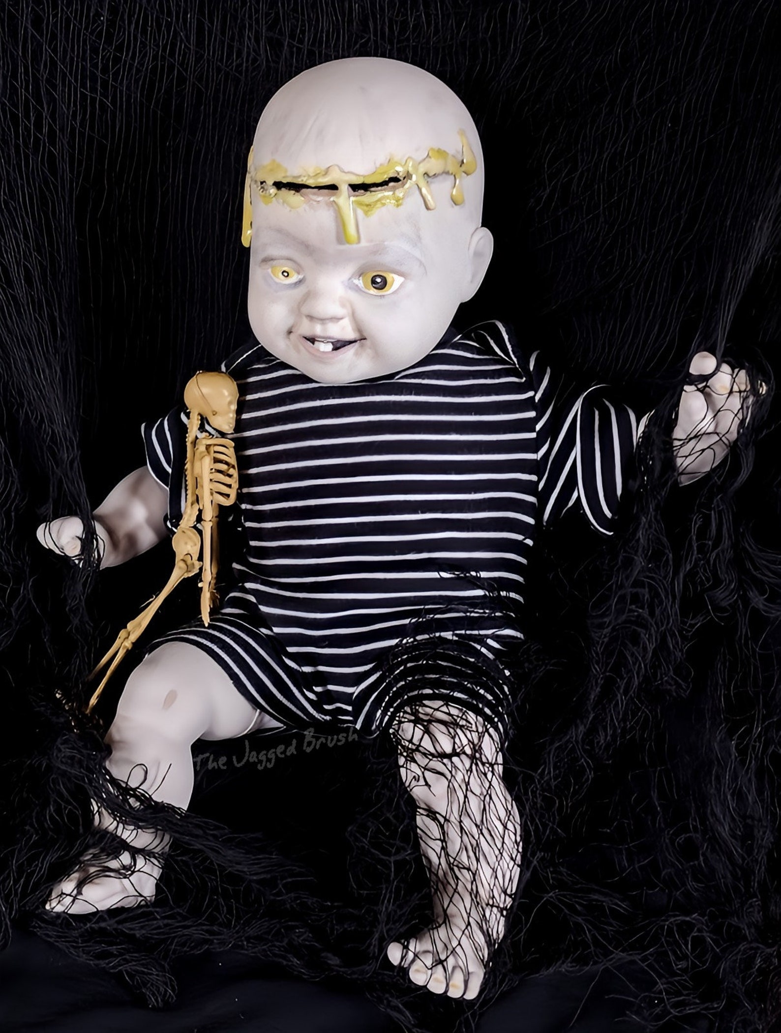 Handmade OOAK Upcycled Addams Family Fester Haunted Creepy Scary Doll ...