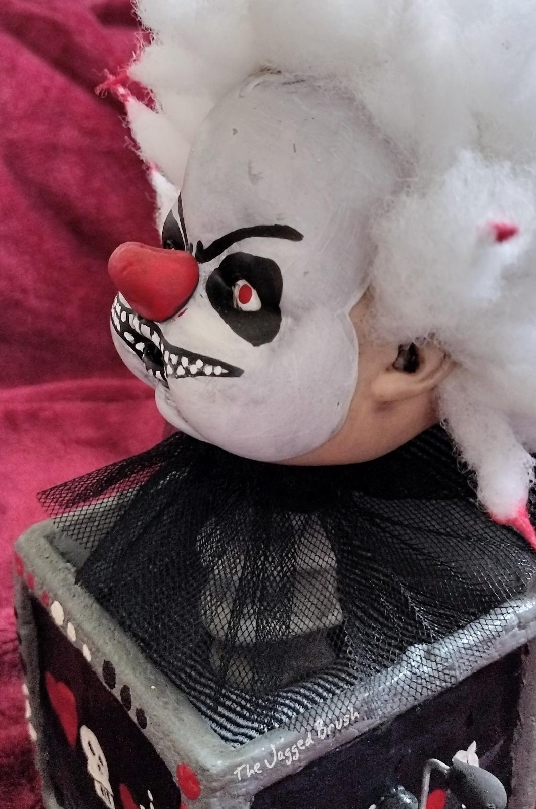 OOAK Handmade Creepy Cute Evil Clown Jack in Box Skeleton Bone ...
