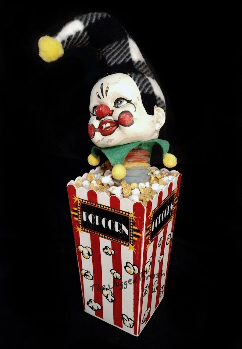 OOAK Original Handmade Creepy Cute Clown Jack in the Box Popcorn ...