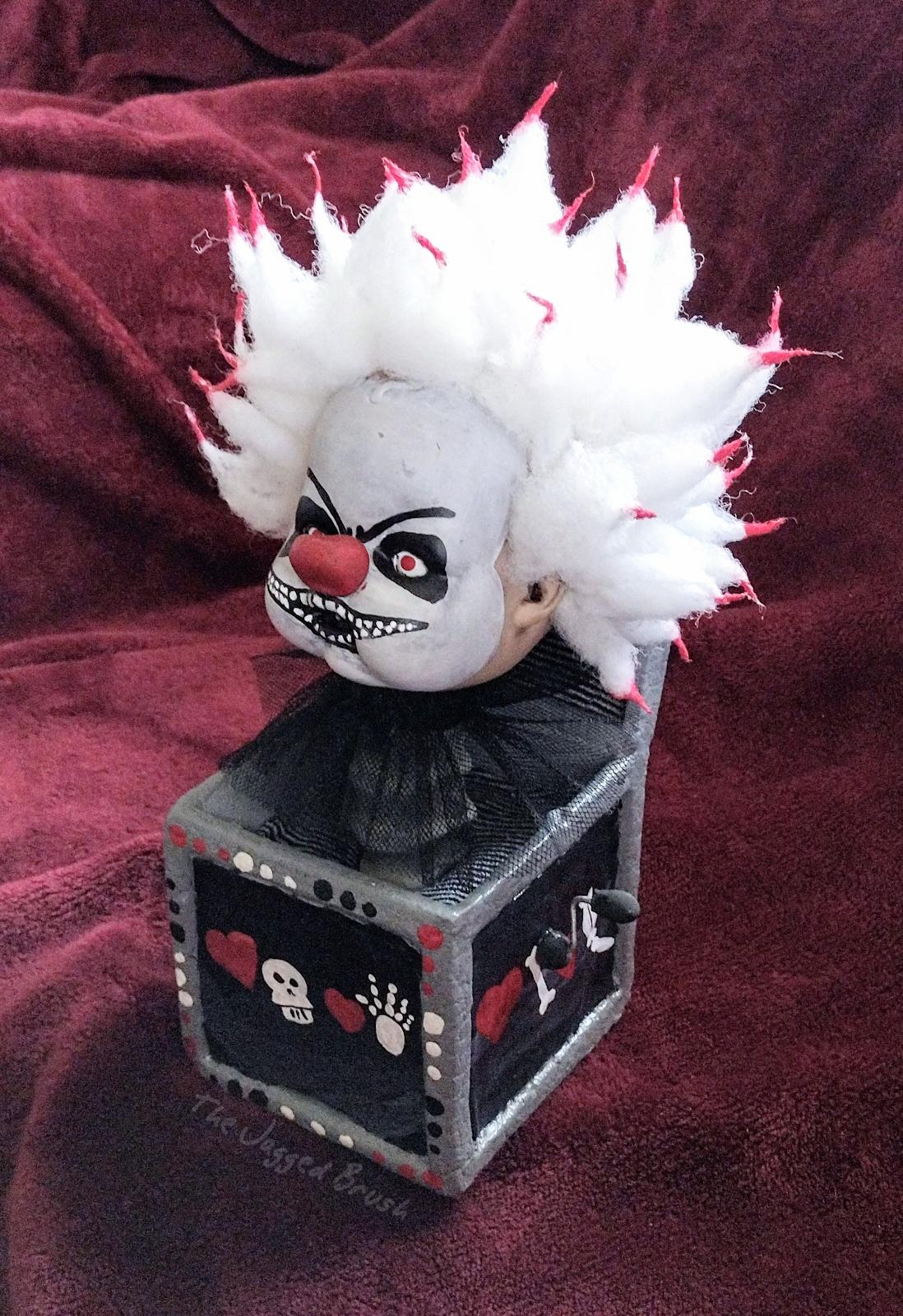 OOAK Handmade Creepy Cute Evil Clown Jack in Box Skeleton Bone ...