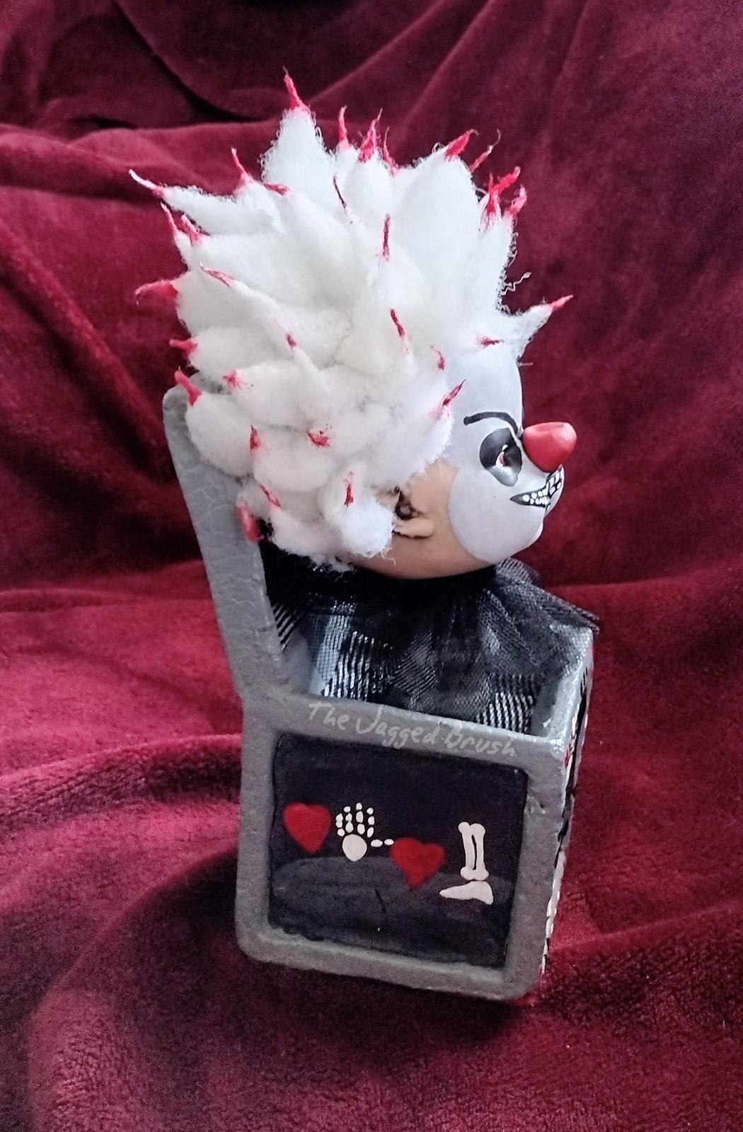 OOAK Handmade Creepy Cute Evil Clown Jack in Box Skeleton Bone ...