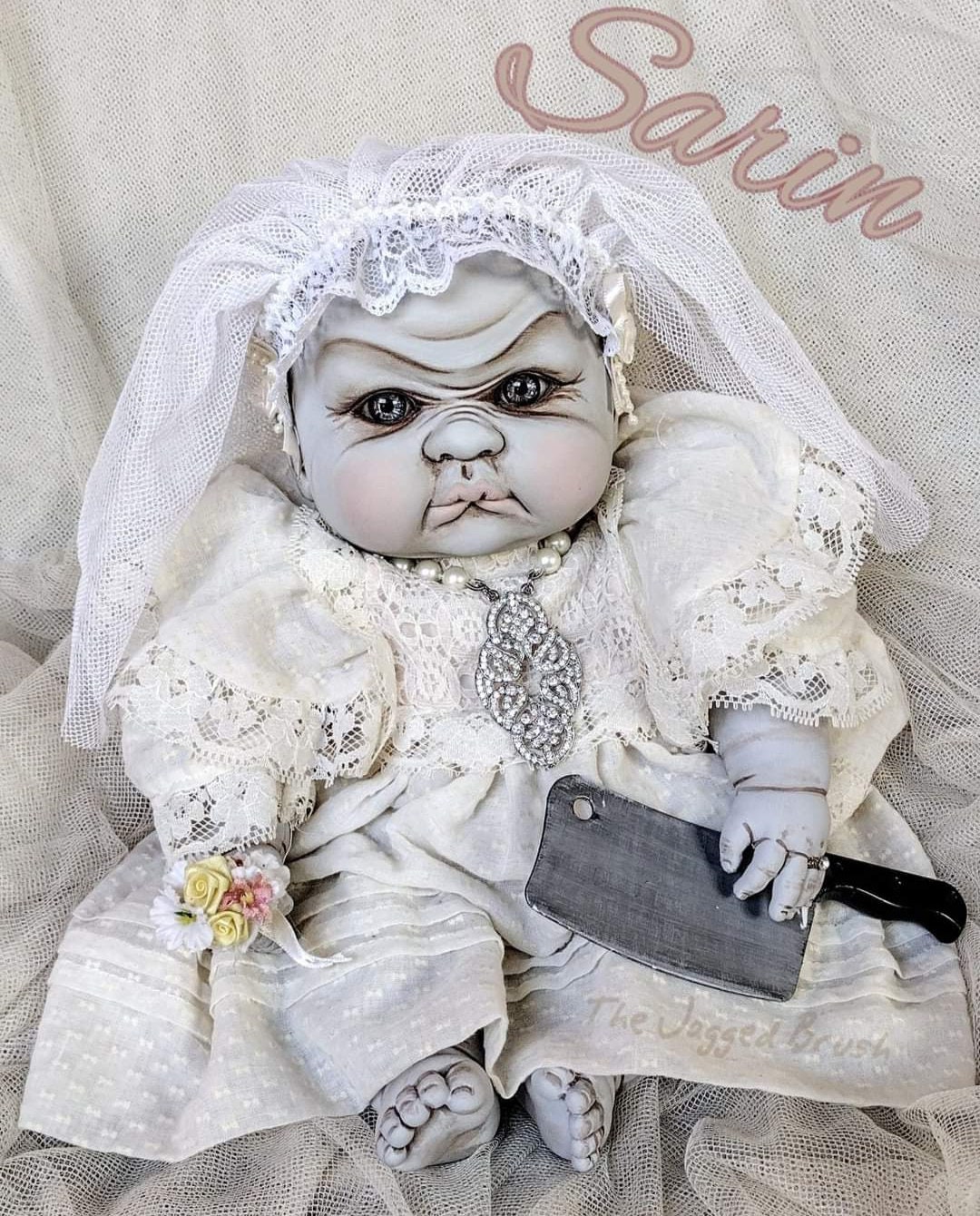 Handmade DIY OOAK Bride Groom Wedding Dolls Newlyweds Creepy Zombie ...