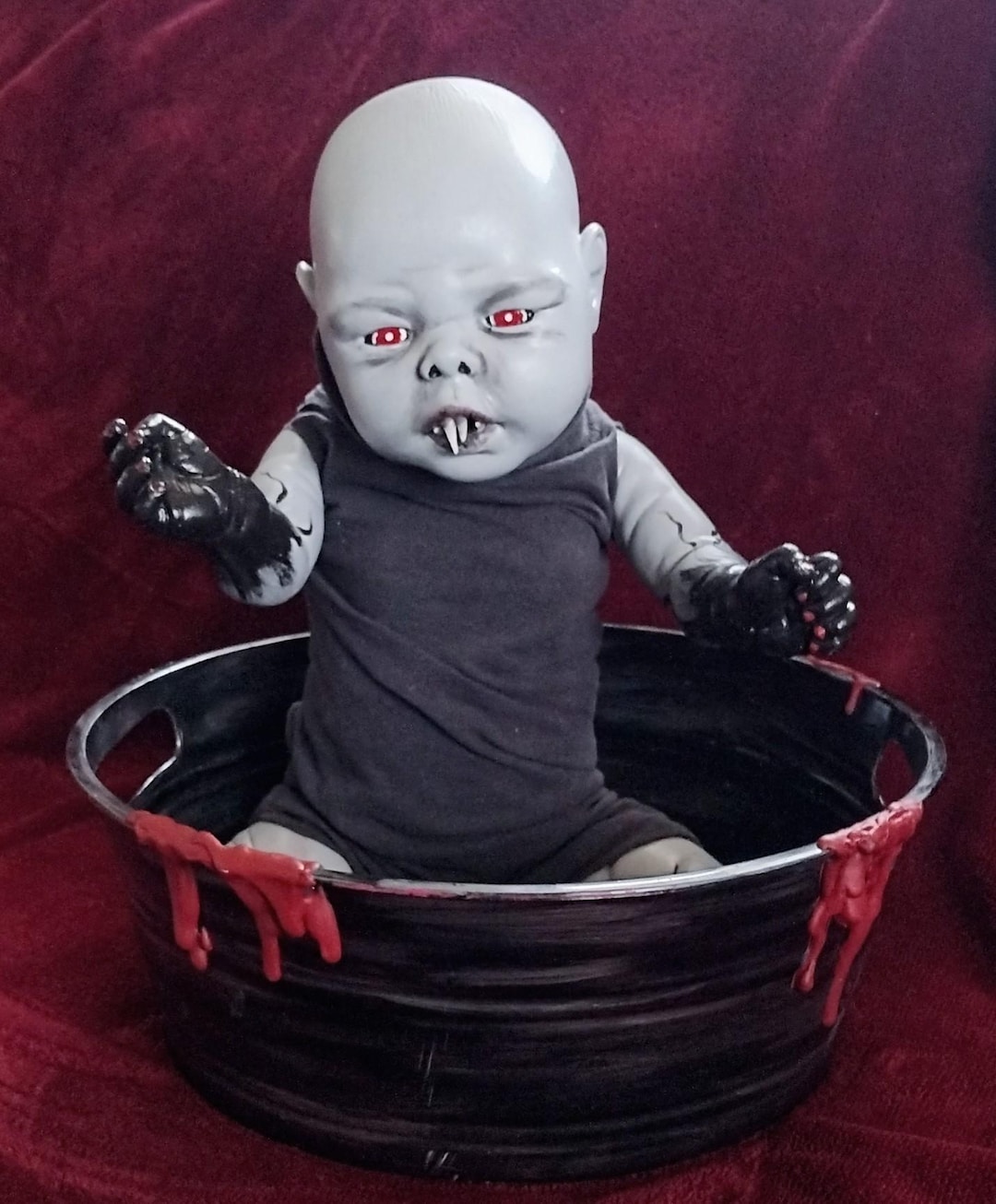 OOAK DIY Horror Newborn Baby Doll Goth Spooky Scary Creepy Dark Art ...