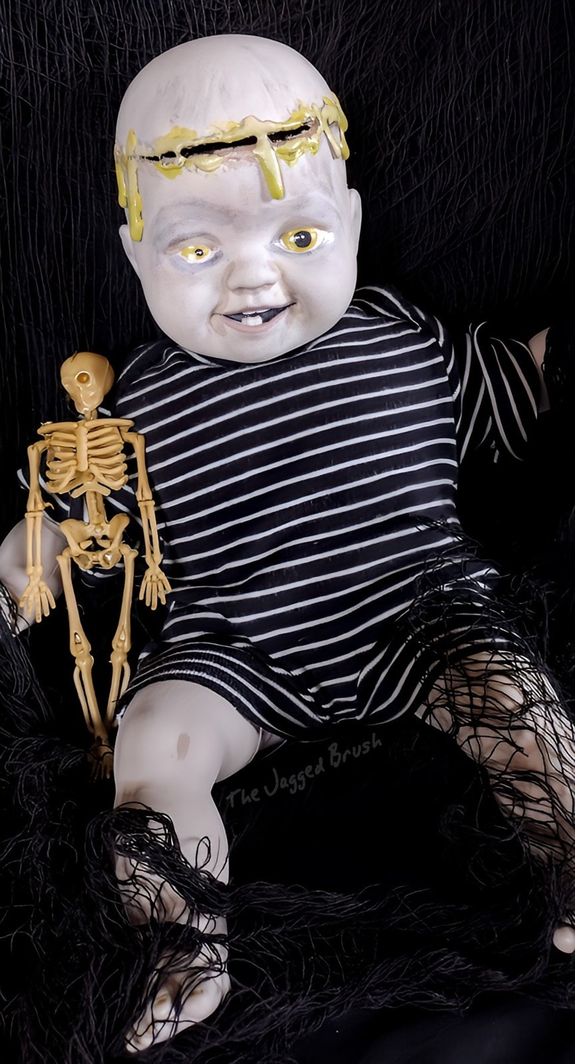Handmade OOAK Upcycled Addams Family Fester Haunted Creepy Scary Doll ...