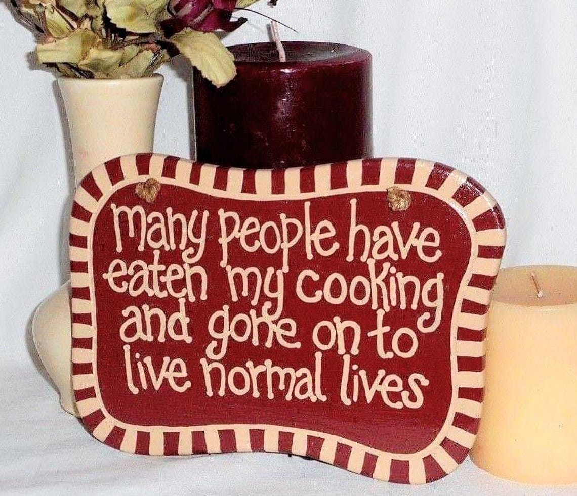 Hand Painted OOAK Funny Kitchen Ceramic Plaque Wall Hanging Sign Home ...