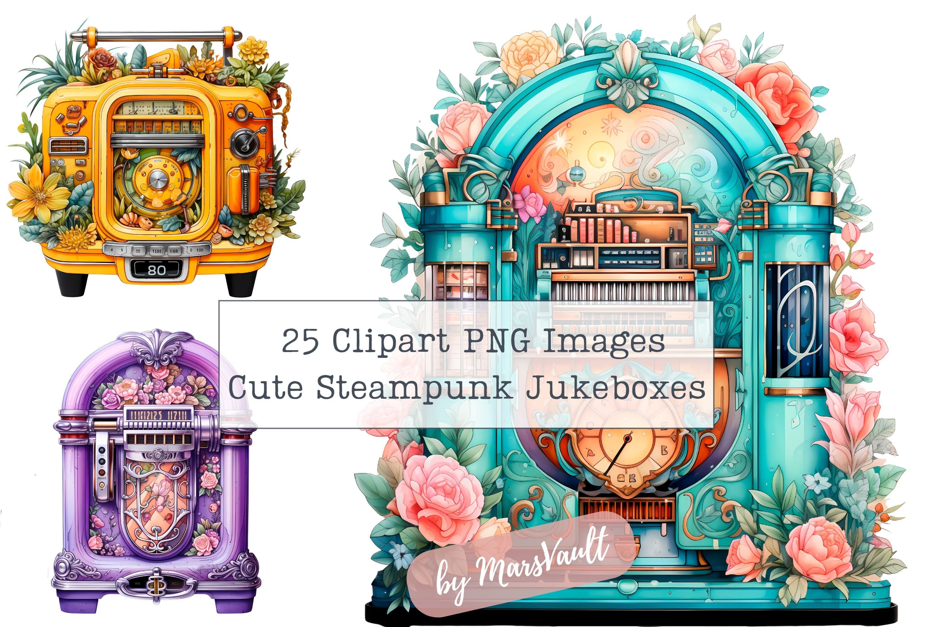 Instant Download Digital Printable Clipart Bundle 25 PNG Images 300 Dpi ...